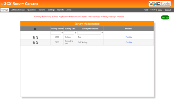 Survey Creator V18 – VoIPTools