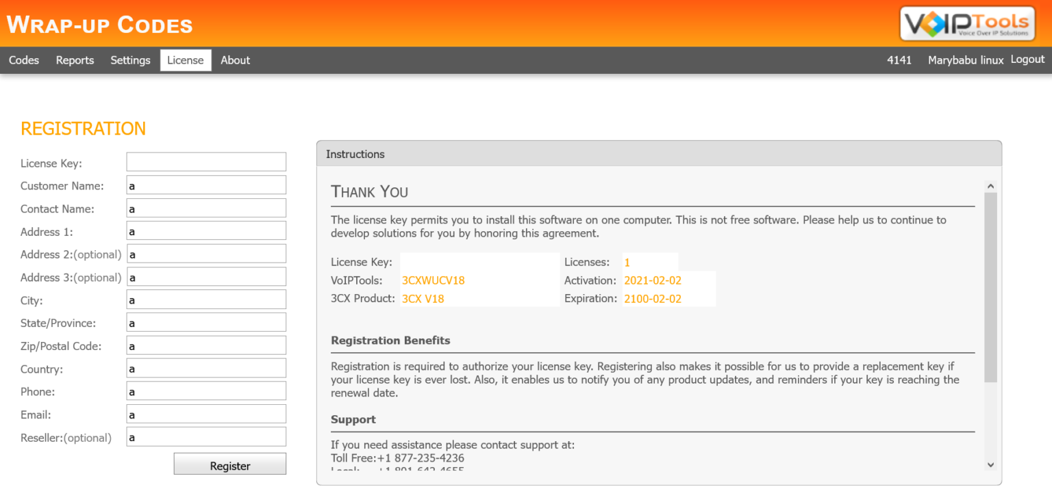 Wrapup Codes V18 (Server) – VoIPTools