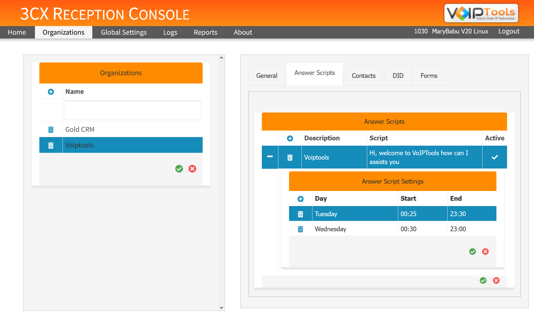 Reception Console V20 – VoIPTools