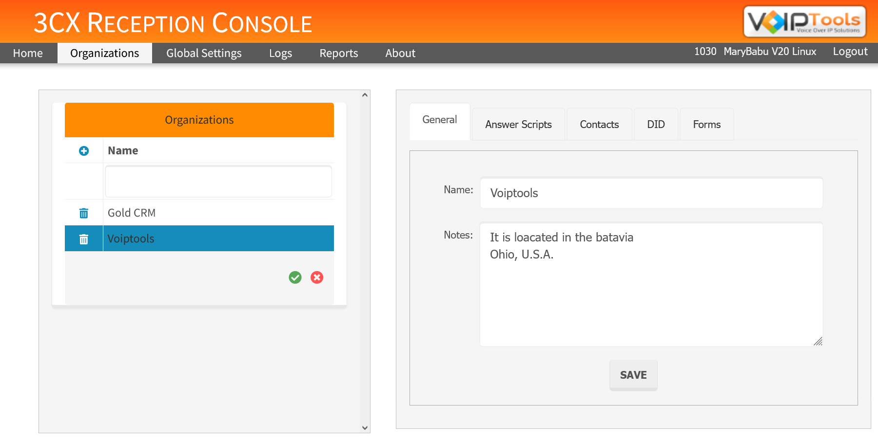 Reception Console V20 – VoIPTools