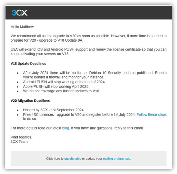 Ask The Experts: Will 3CX Stop Support for v18? – VoIPTools