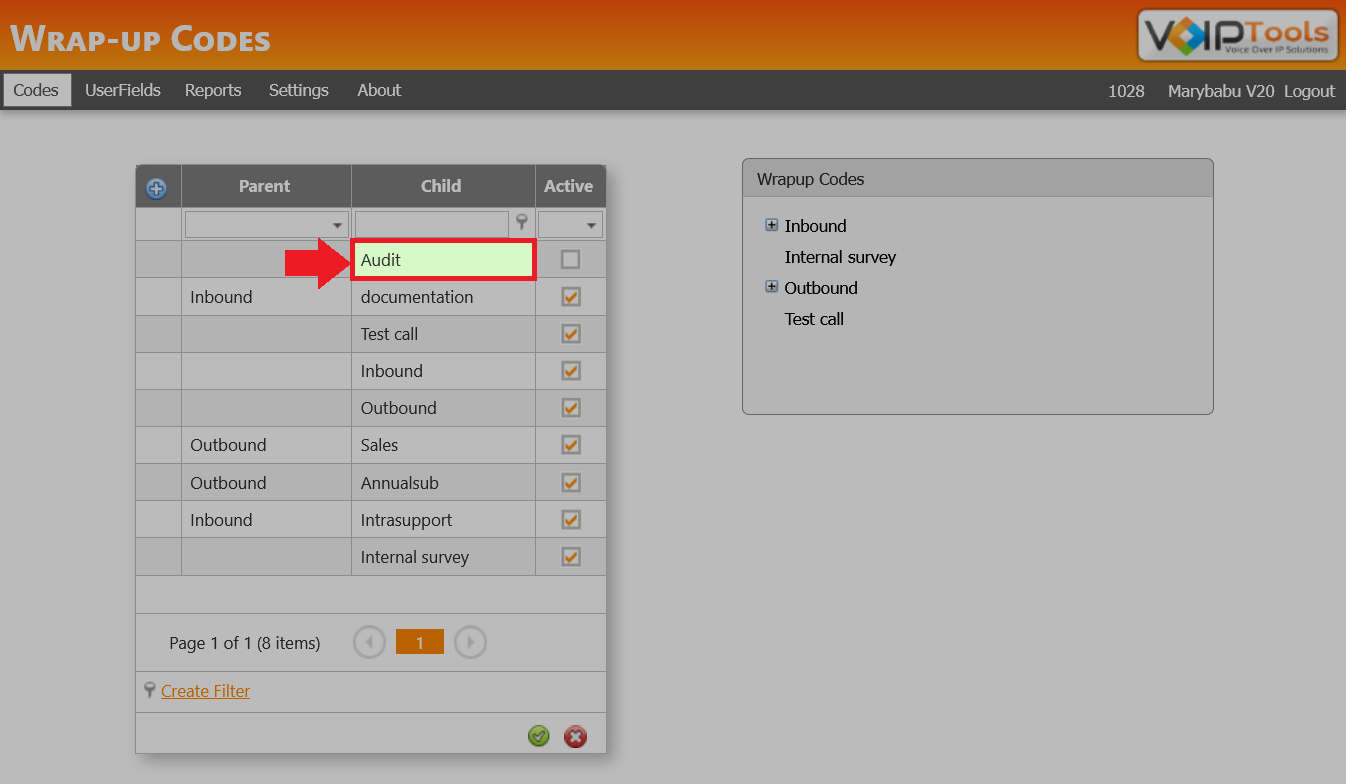 WrapUp Codes Server V20 – VoIPTools